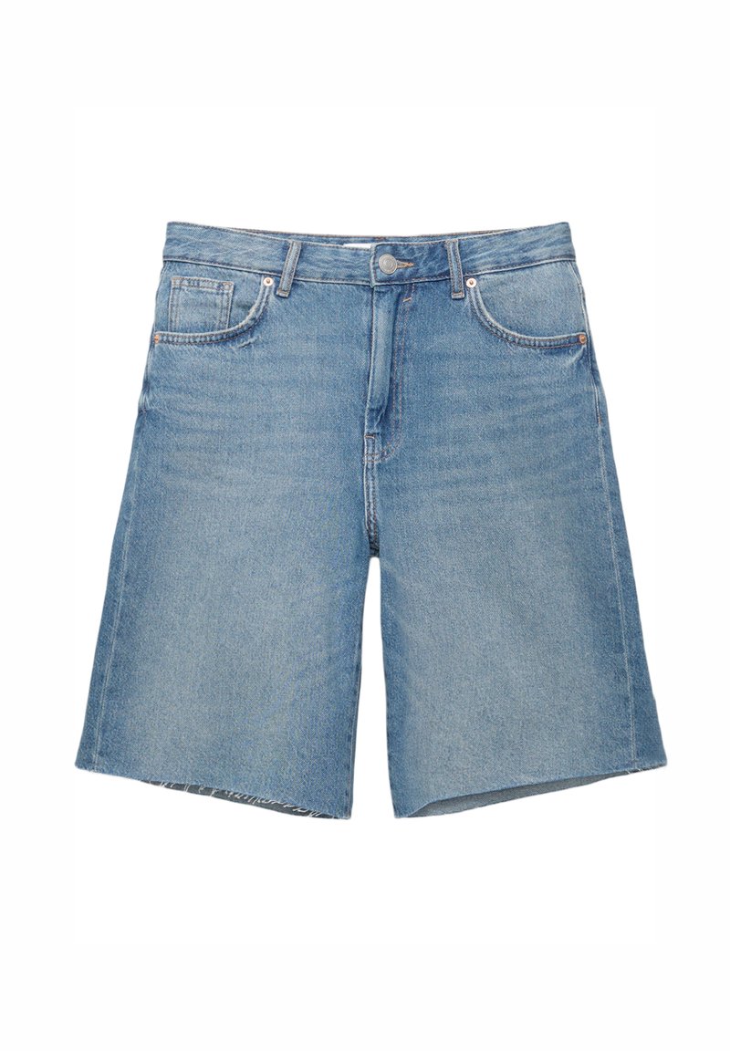 PULL&BEAR FRAYED HEM - BERMUDA - Jeans Shorts - dark blue denim/dark-blue denim - Zalando.de
