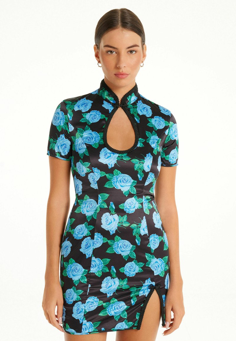 Tezenis Day dress - schwarz nero stampa blue roses/black - Zalando.ie
