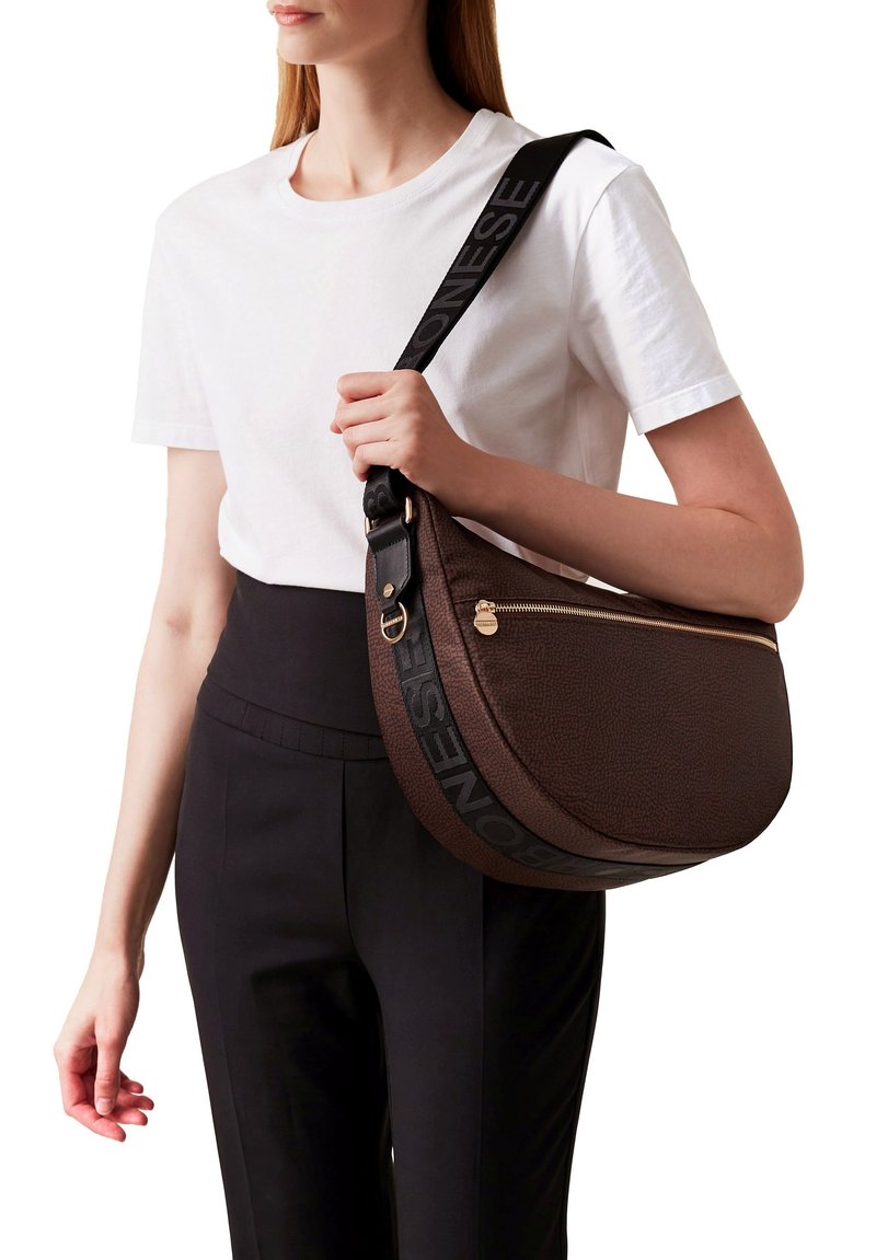 Borbonese LUNA - Borsa a tracolla - dark brown black/marrone - Zalando.it