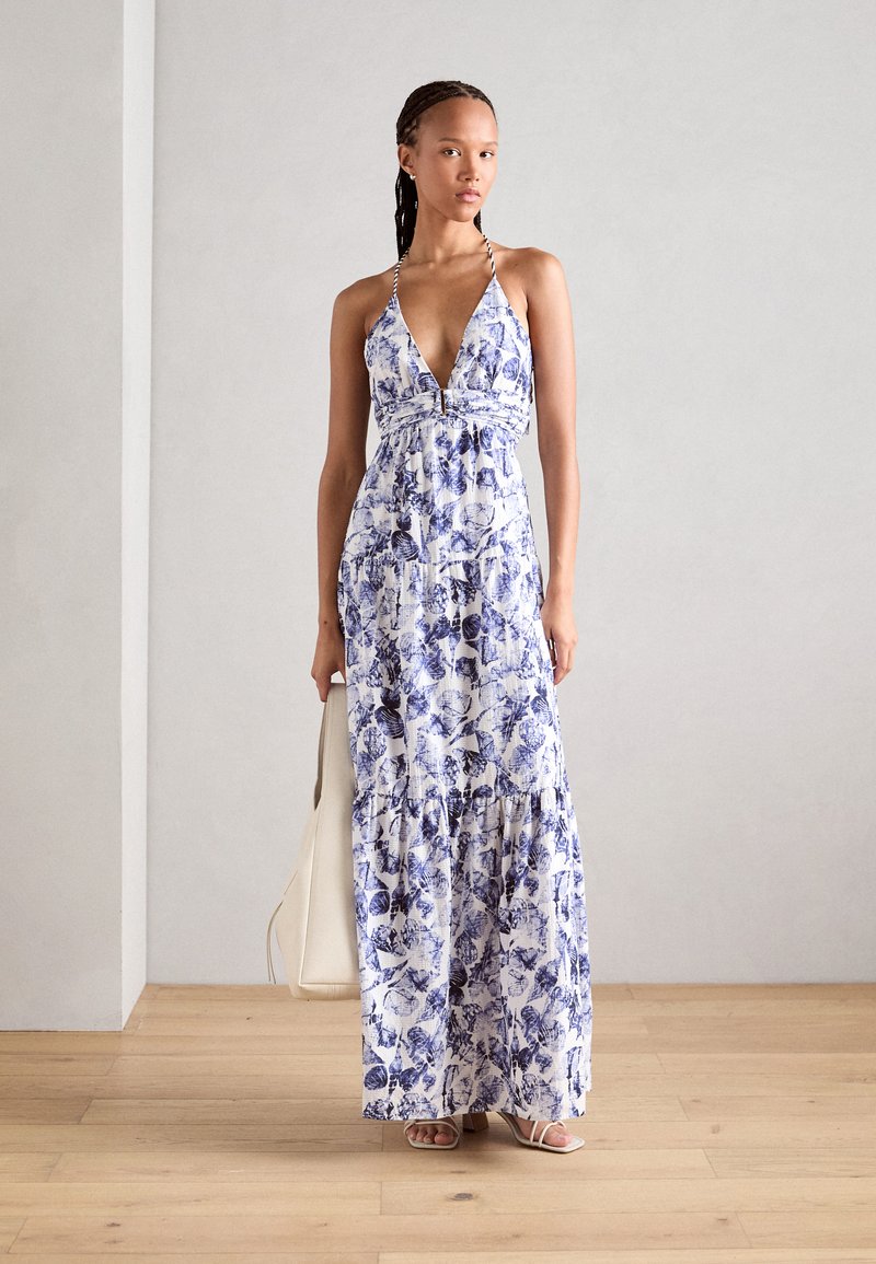Scotch & Soda WAISTED DRESS - Vestido largo - blue/blanco - Zalando.es