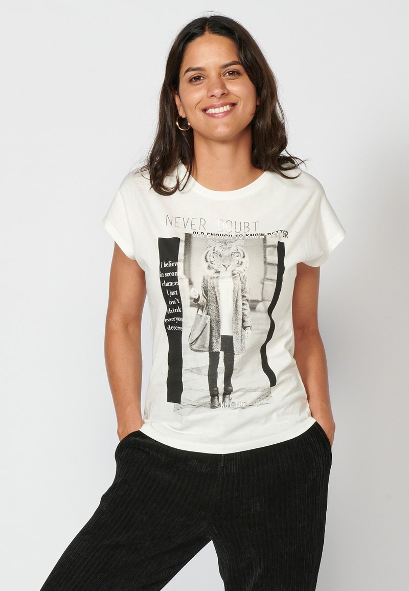 Koroshi Camiseta estampada - blanco white/blanco - Zalando.es