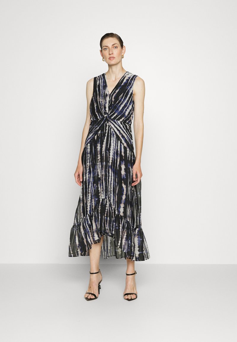 DKNY FRONT TWIST SHORT SKIRT FIT AND FLARE - Robe longue - black ...