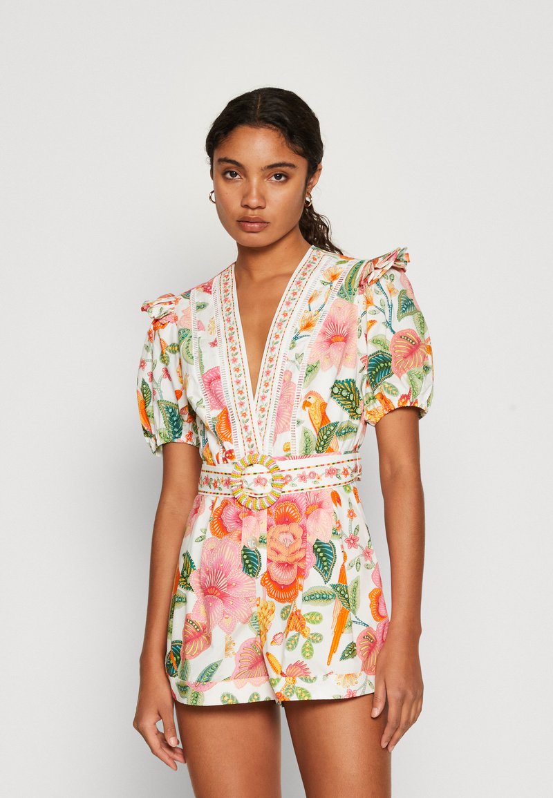 Farm Rio MACAW BLOOM ROMPER - Jumpsuit - off-white/multi-coloured ...