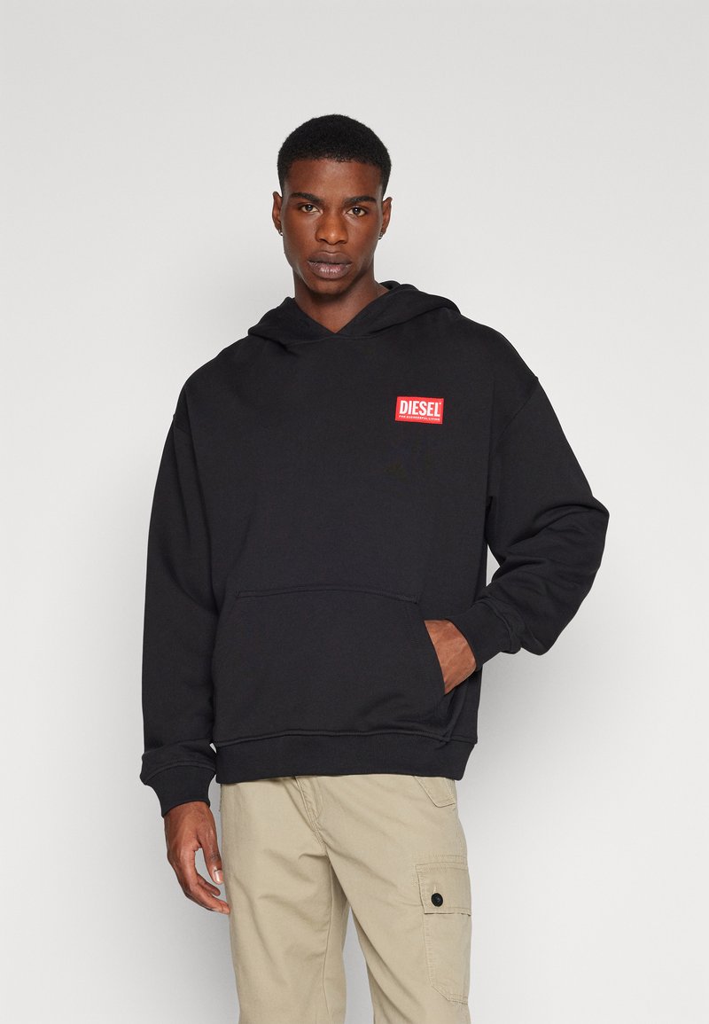Diesel LABEL HOOD RUNWAY UNISEX - Sweater - black/zwart - Zalando.nl