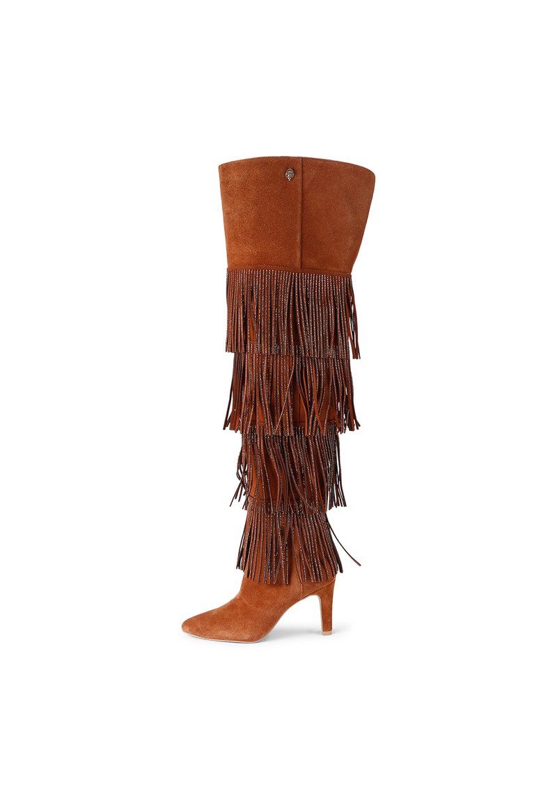 Kurt Geiger London SHOREDITCH OTK - High heeled boots - tan comb/tan ...