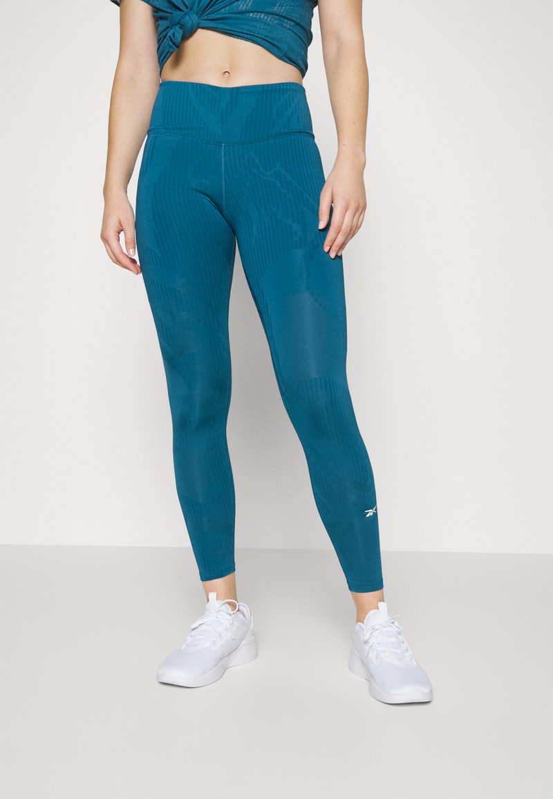 Reebok TRAINING - Leggings - steely blue/bleu - ZALANDO.BE