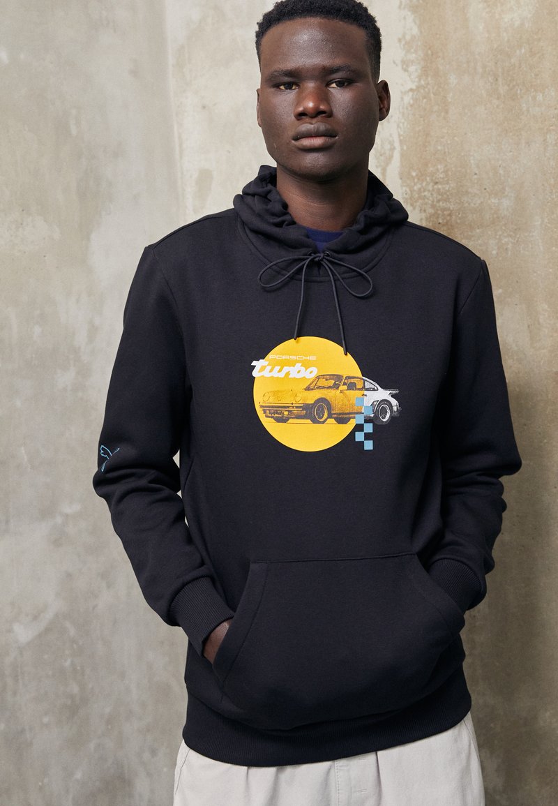 Puma GRAPHIC HOODIE - Sweatshirt - black - Zalando.co.uk