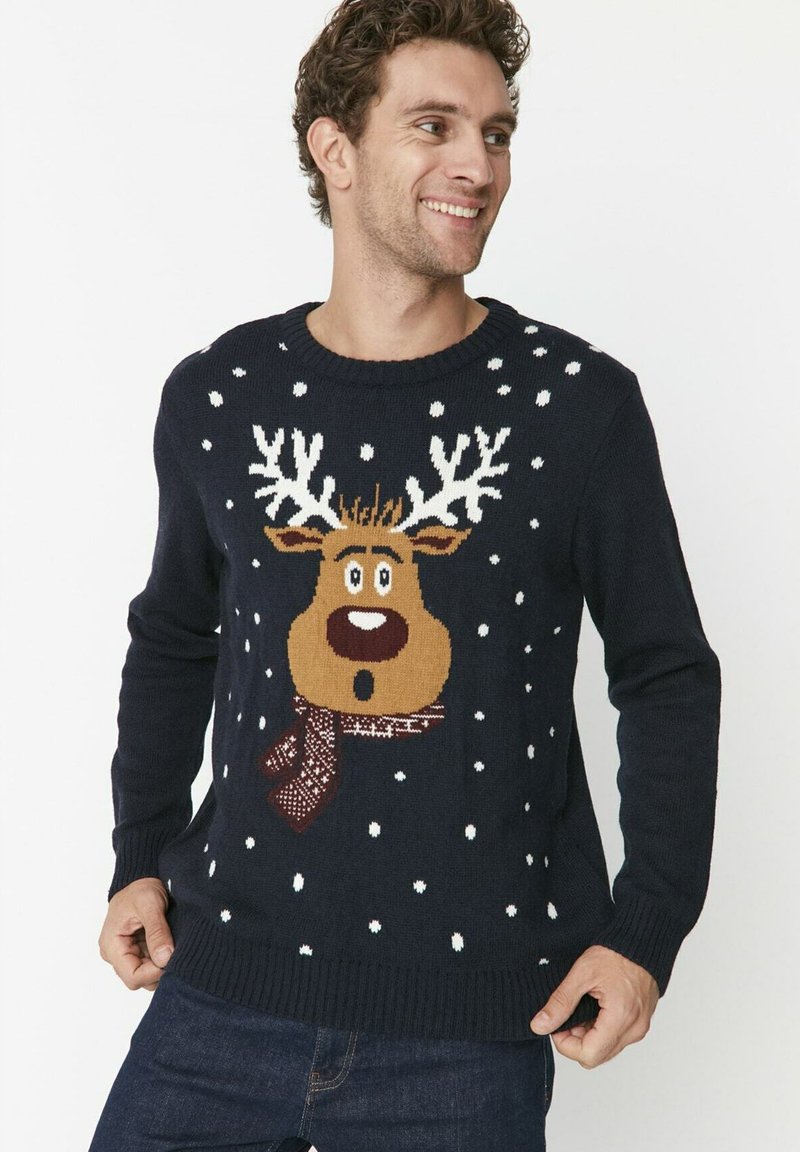 Trendyol CHRISTMAS - Jumper - navy blue/dark blue - Zalando.ie