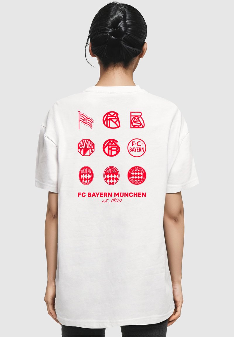 FC Bayern München LOGO HISTORY - Triko s potiskem - white/bílá - Zalando.cz