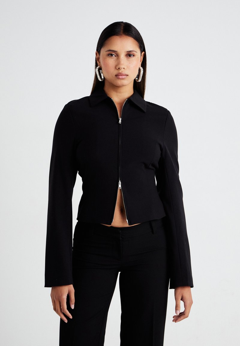 Weekday ZIP SUITING JACKET - Lett jakke - black/svart - Zalando.no