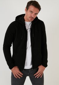 Buratti REGULAR FIT - Fleece jacket - black - Zalando.ie