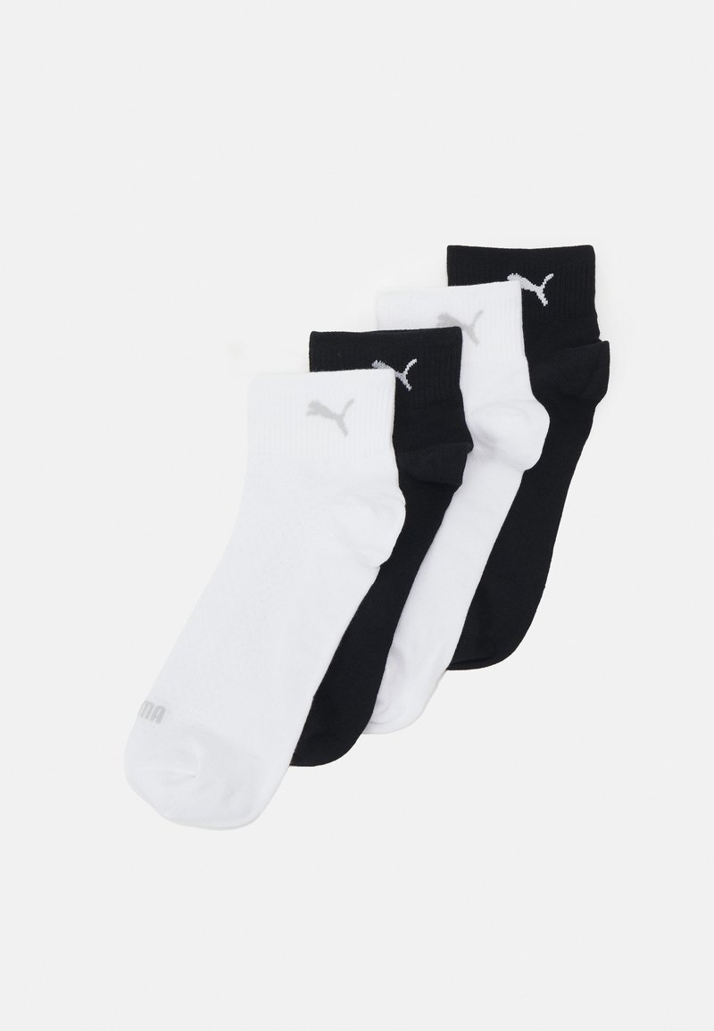 Puma WOMEN QUARTER 4 PACK - Socks - black/white/black - Zalando