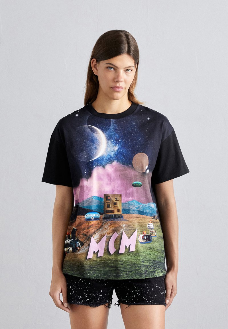 MCM SHORT SLEEVES TEE - T-shirt med print - black/svart - Zalando.se