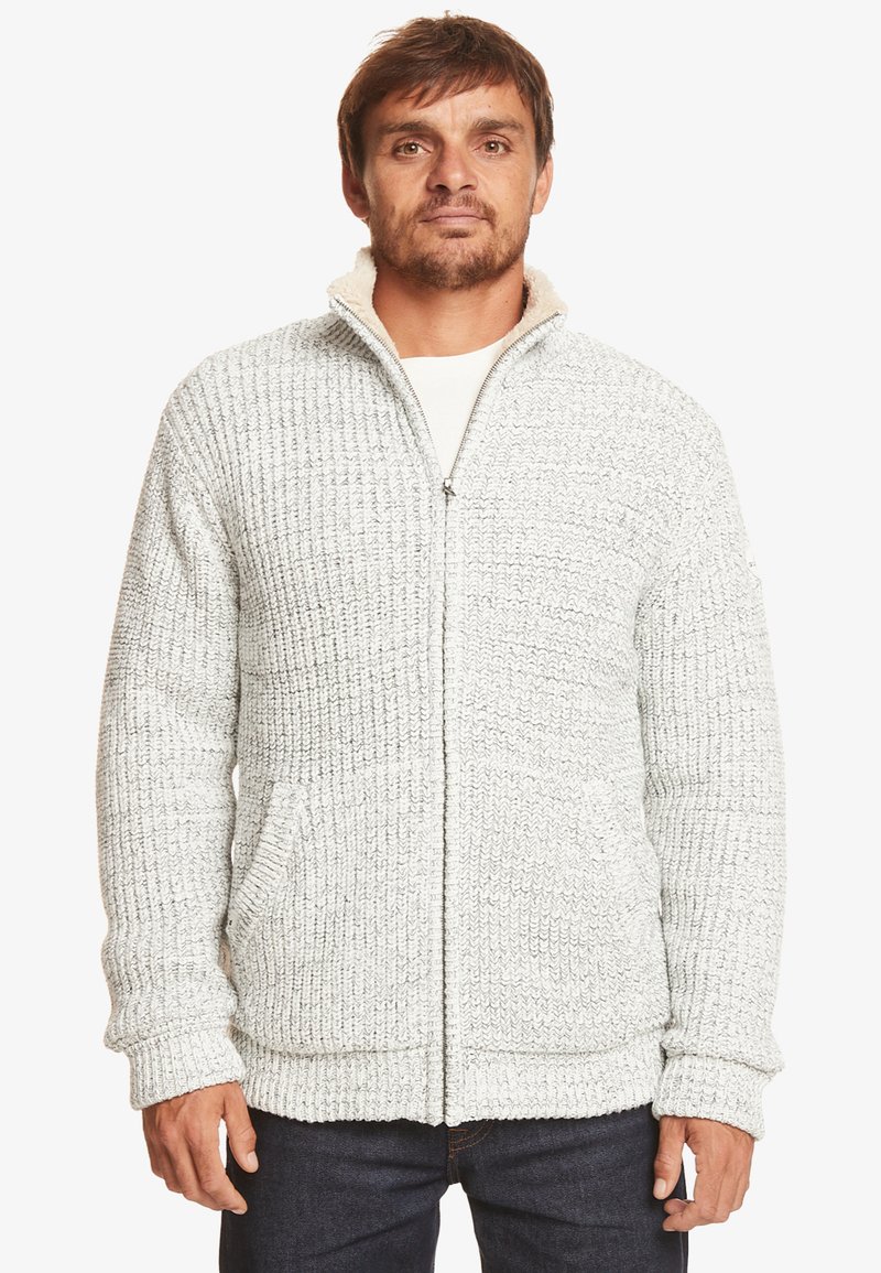 Quiksilver BOKETTO - Cardigan - mottled dark grey - Zalando.co.uk