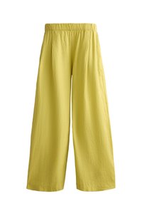 OYSHO LINEN WIDE STRAIGHT-LEG - Stoffhose - yellow/gelb - Zalando.at