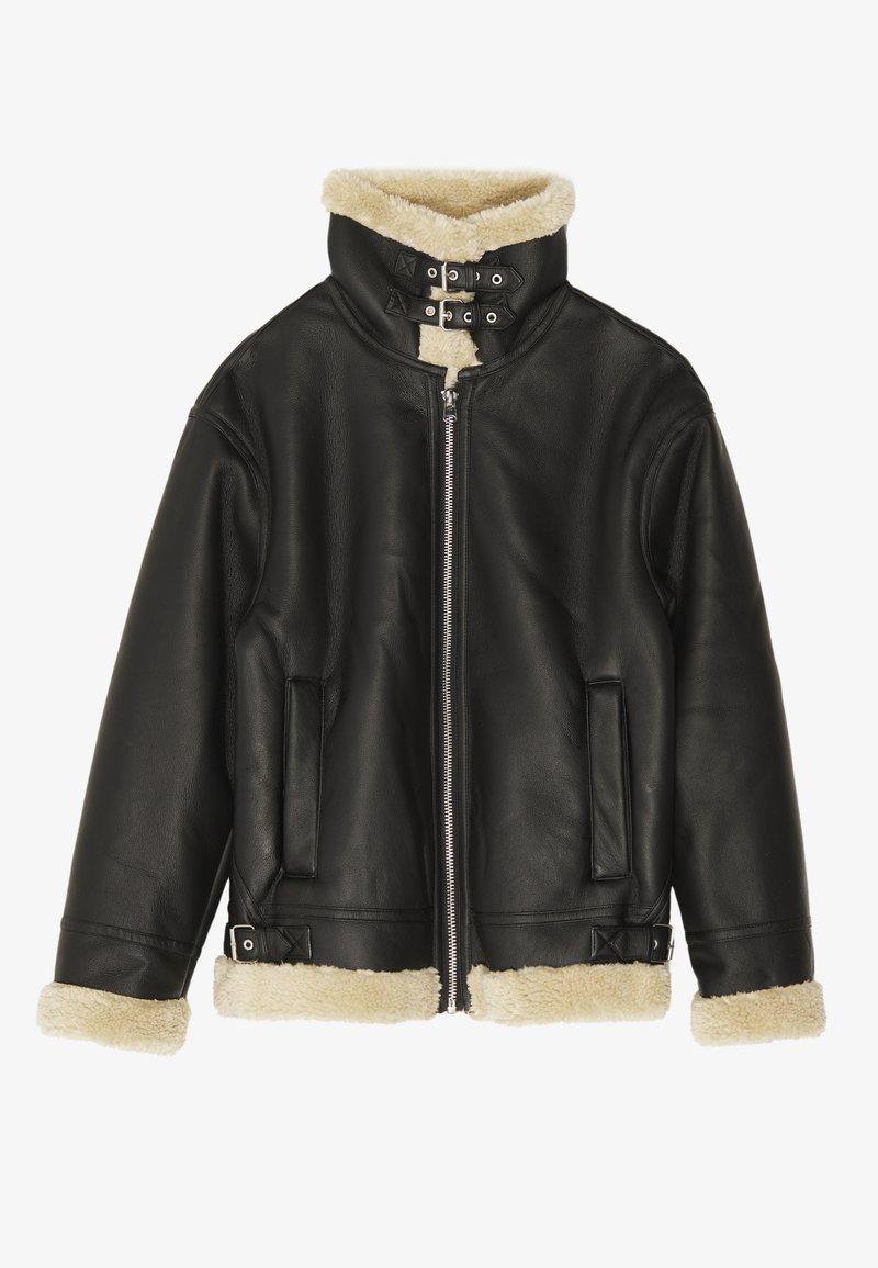 Pier One Imitatieleren jas - black/zwart - Zalando.nl