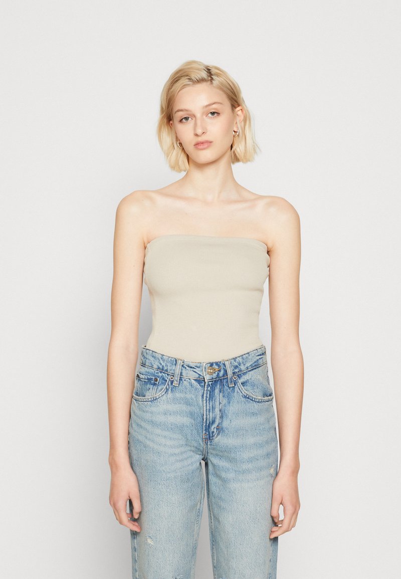 Weekday TANIA TUBE - Top - light beige/beige - Zalando.co.uk