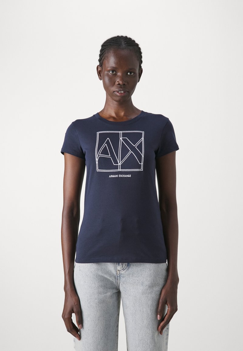 Armani Exchange Print T-shirt - blueberry jelly/dark blue - Zalando.ie