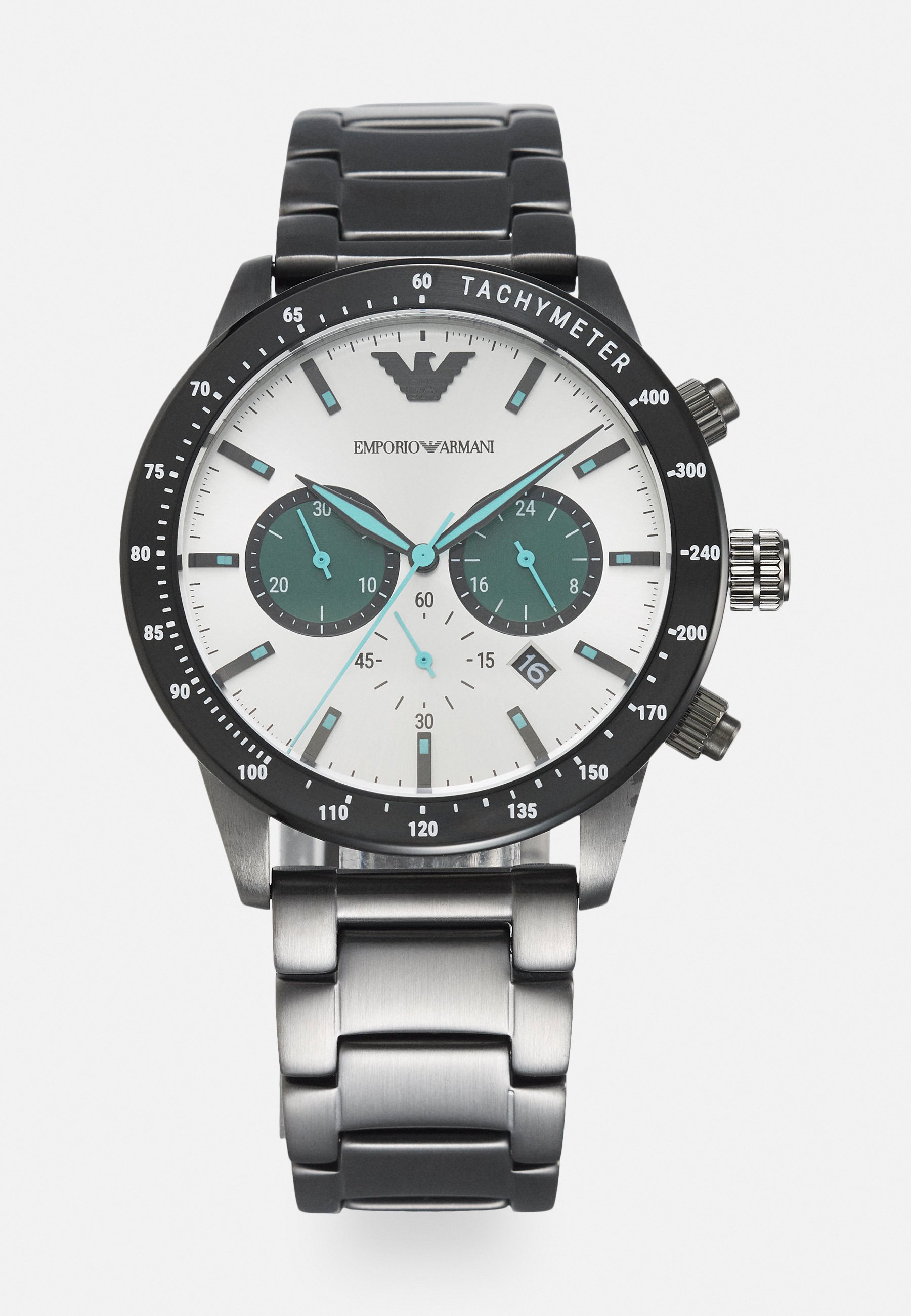 Emporio Armani Mario Chronograph Leather Black Dial Quartz, 42% OFF