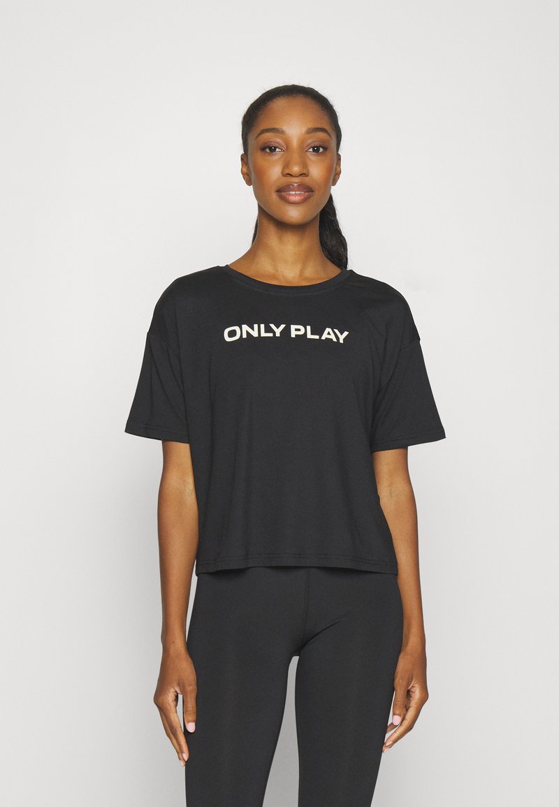 ONLY Play ONPFONT LOGO SHORT TRAIN TEE - T-shirts print - black/sort ...