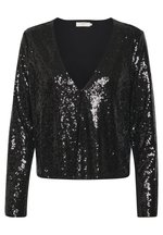 Cream CRCUPID SEQUIN - Blazer - pitch black/black - Zalando