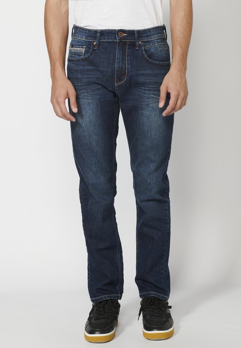 Koroshi STRETCH REGULAR - Jeans Straight Leg - azul osc dark blue ...