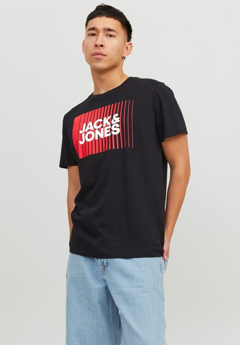 Jack & Jones CORP LOGO PLAY O-NECK - T-shirts print - black/sort - Zalando.dk