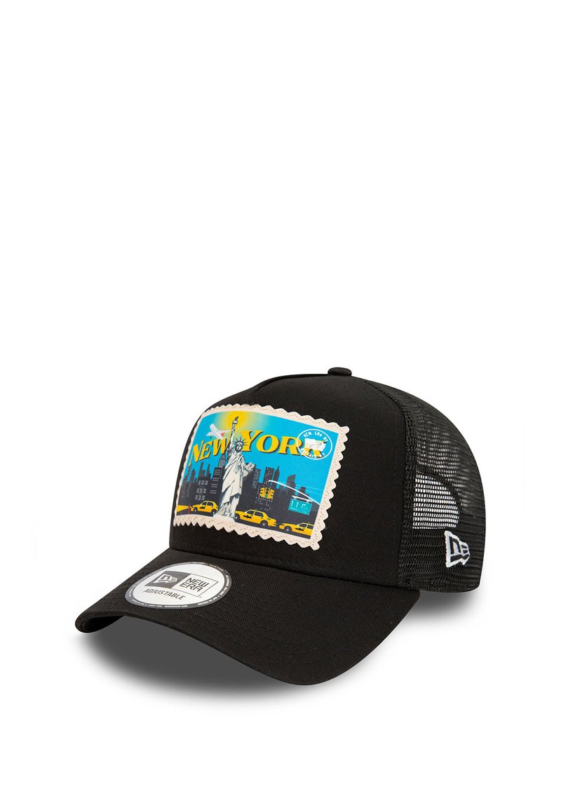 New Era POSTCARD TRUCKER ADJUSTABLE NEW YORK - Cap - schwarz/black ...