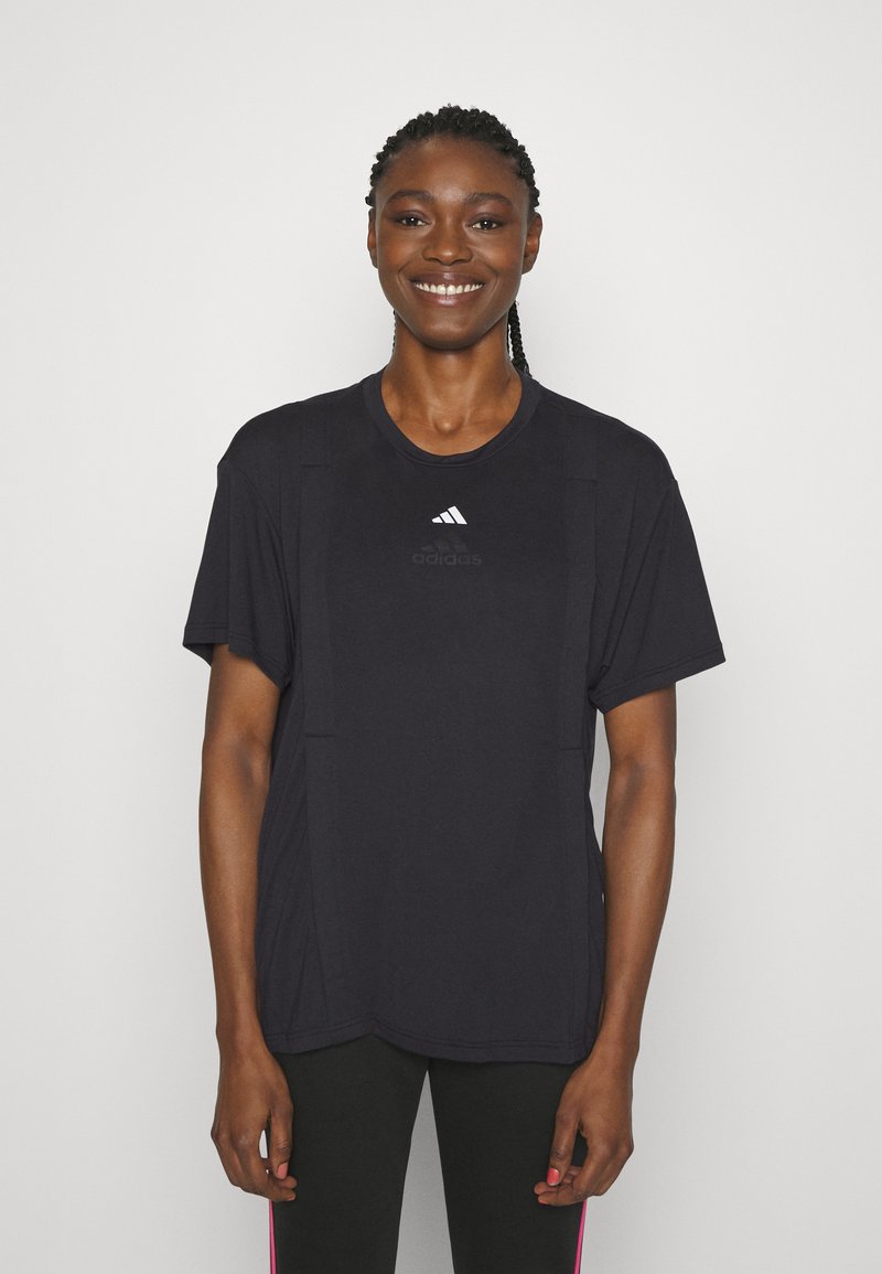 adidas Performance Sports T-shirt - black/white/black - Zalando.de