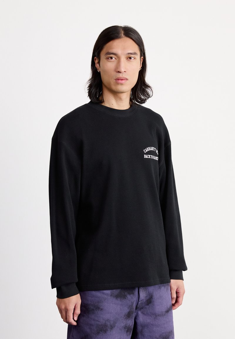 Carhartt WIP BASICS SCRIPT - Longsleeve - black/white/zwart - Zalando.nl