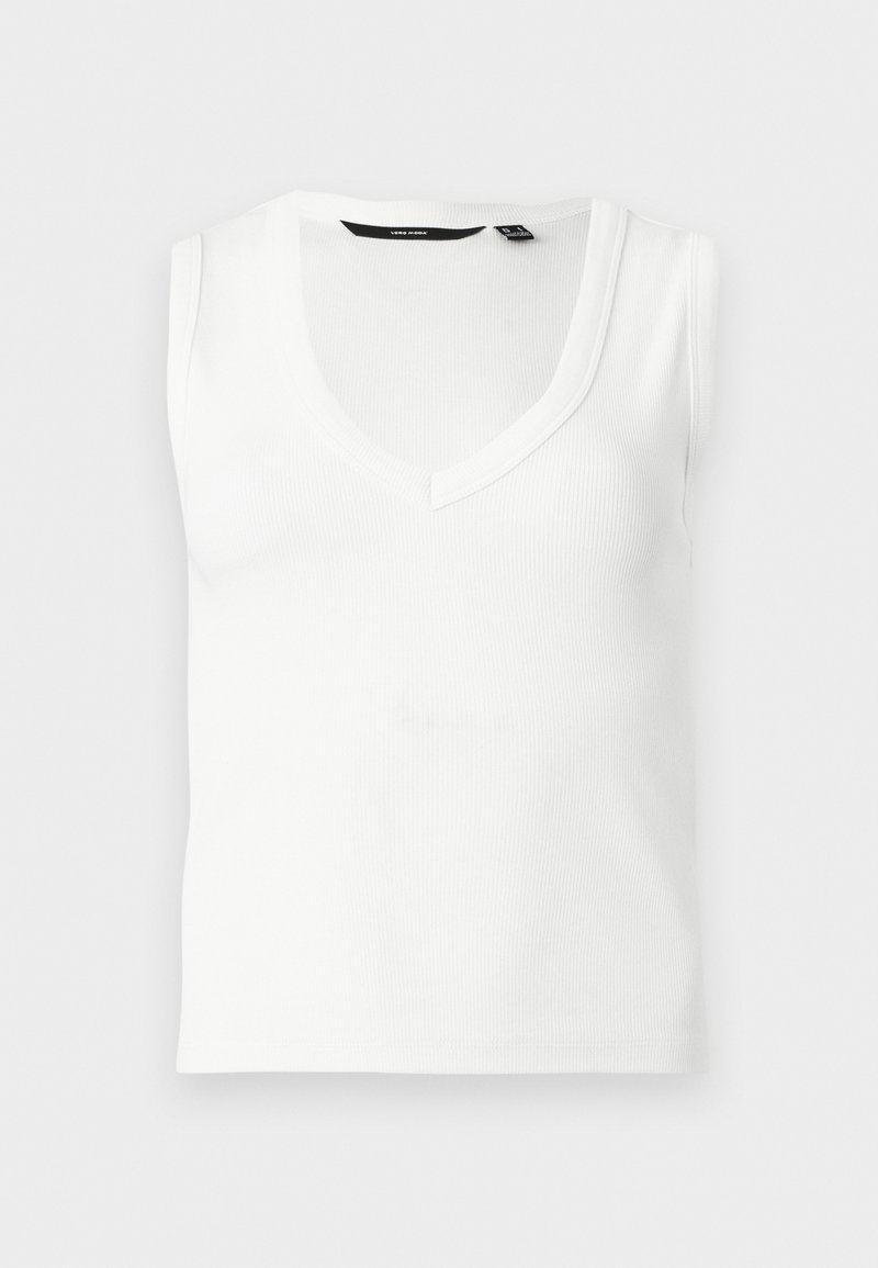 Vero Moda VMCHLOE SHORT DEEP V-NECK TOP JRS NOOS - Linne - snow white ...