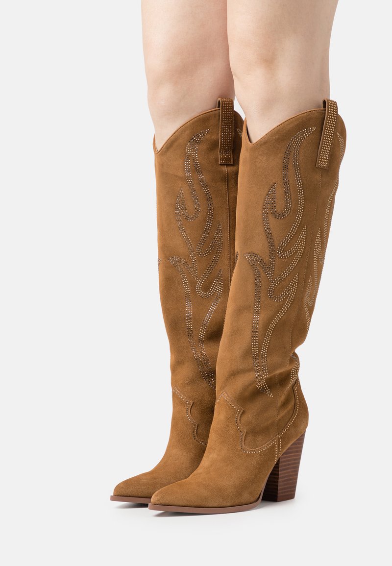 Steve Madden LASSO - Boots med høye hæler - chestnut/stone/konjakk ...