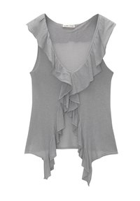 PULL&BEAR RUSTIC RUFFLED - T-shirts print - grey/grå - Zalando.dk