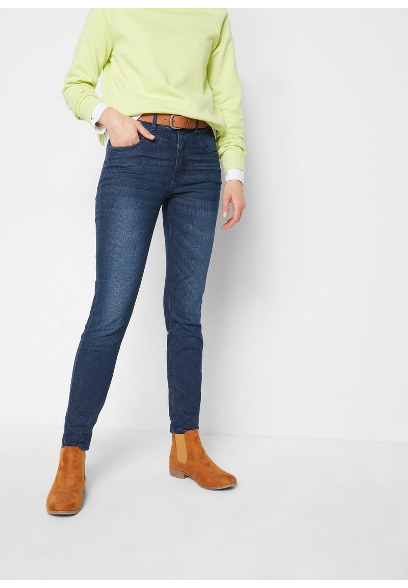 bonprix ULTRA SOFT HIGH WAIST - Jeans Skinny Fit - blue/dark-blue denim ...