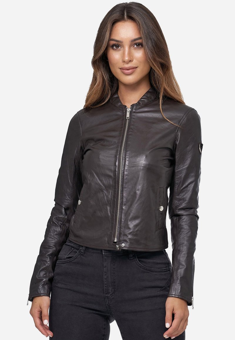 Tazzio Leather jacket - braun/brown - Zalando.de