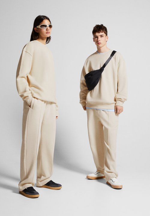 PULL&BEAR BASIC COLOURED ROUND NECK - Sweatshirt - white/weiß - Zalando.ch