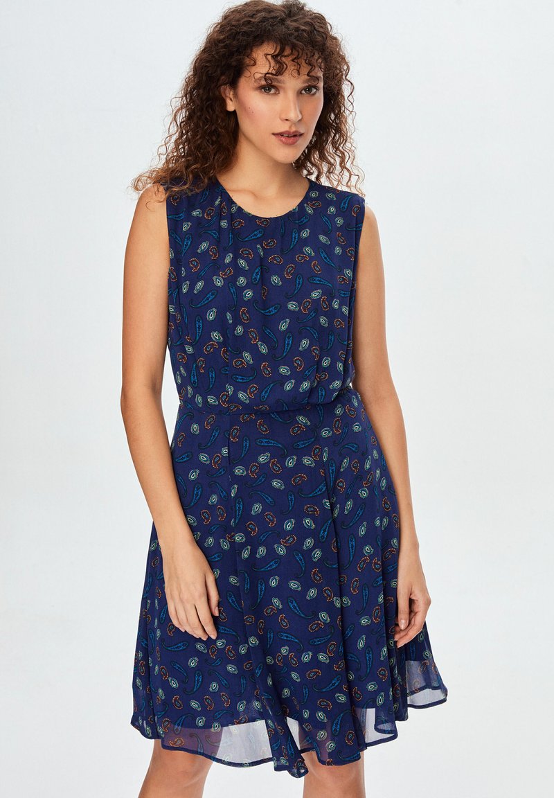 adL RIVIERA - Robe de jour - printed navy blue/bleu marine - ZALANDO.FR