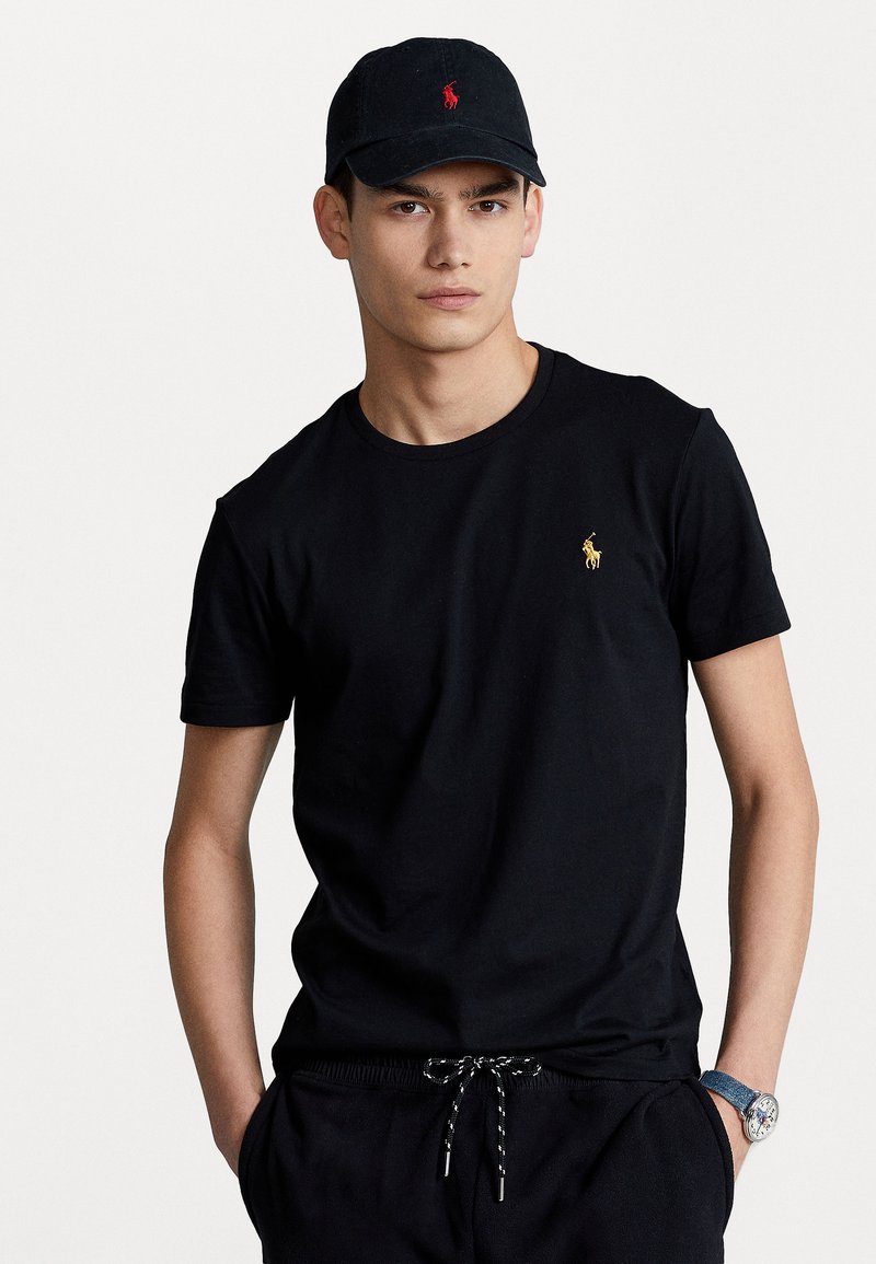 Polo Ralph Lauren CUSTOM SLIM FIT CREWNECK T-SHIRT - Paprasti marškinėliai - black/juoda ...