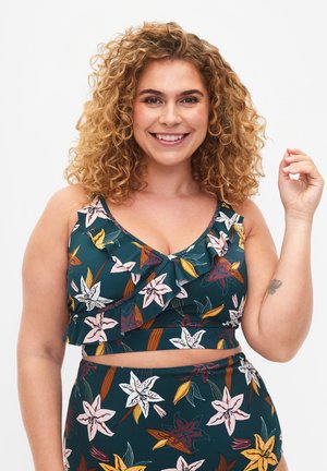 s.Oliver TANKINI - Bikini-Top - schwarz bedruckt/mehrfarbig - Zalando.de