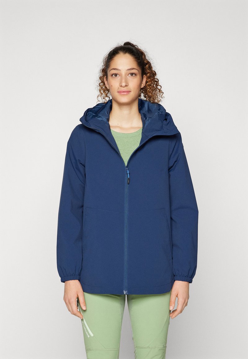 Cmp Woman Jacket Fix Hood Hardshell Jacket Blue Mørkeblå Zalando No