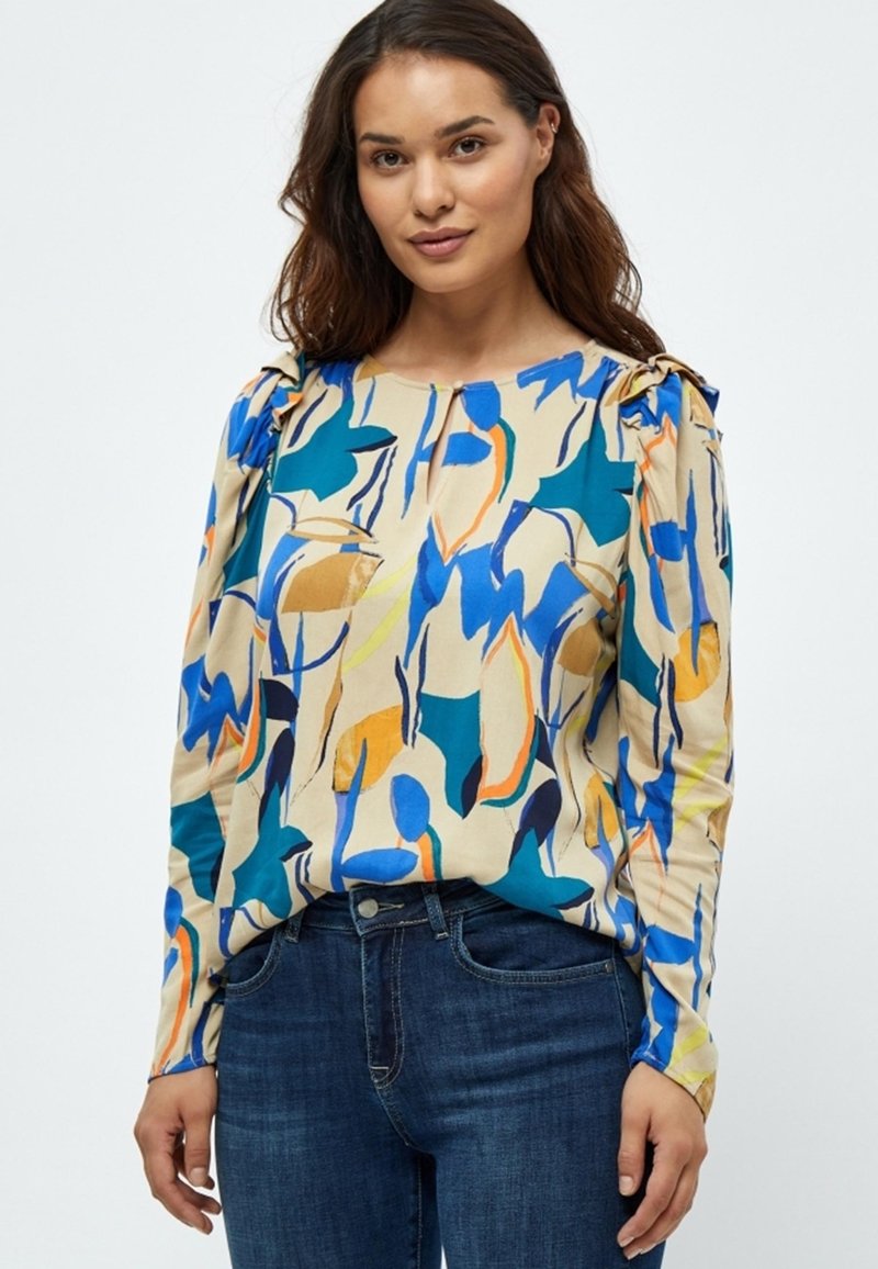 Minus Bluse - royal blue flower print/beige - Zalando.dk