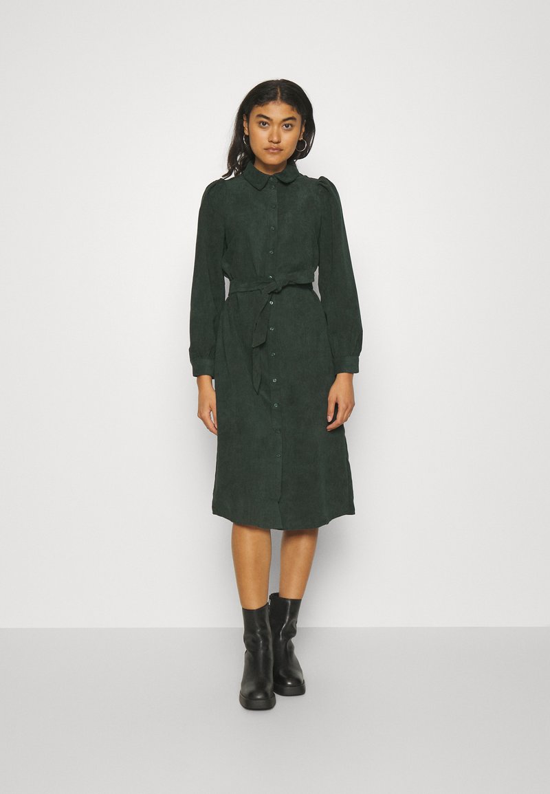 Vero Moda VMSOYE CALF SHIRT DRESS - Shirt dress - scarab/green ...