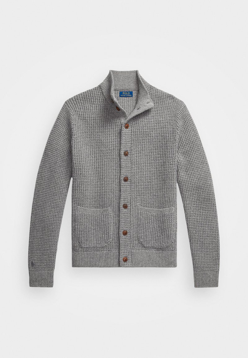 Polo Ralph Lauren WAFFLE-KNIT WOOL-COTTON CARDIGAN - Gilet - fawn grey ...
