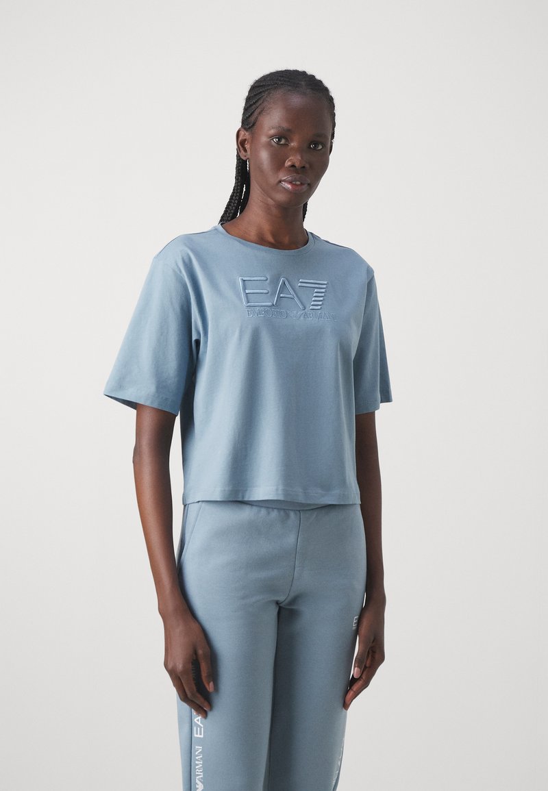 EA7 Emporio Armani Trükipildiga T-särk - blue navy chiaro/sinine - Zalando.ee