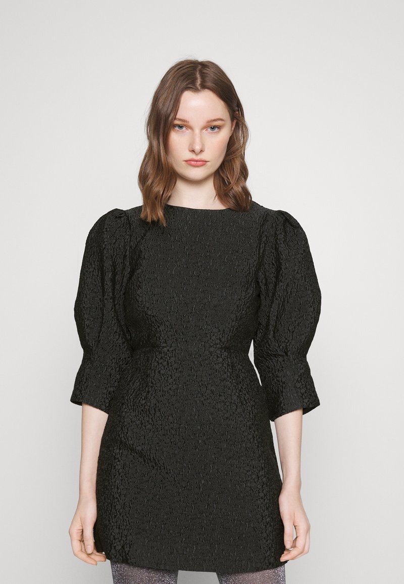 Glamorous Puff Sleeve Mini Dress With Scallop Edge Back Cocktail