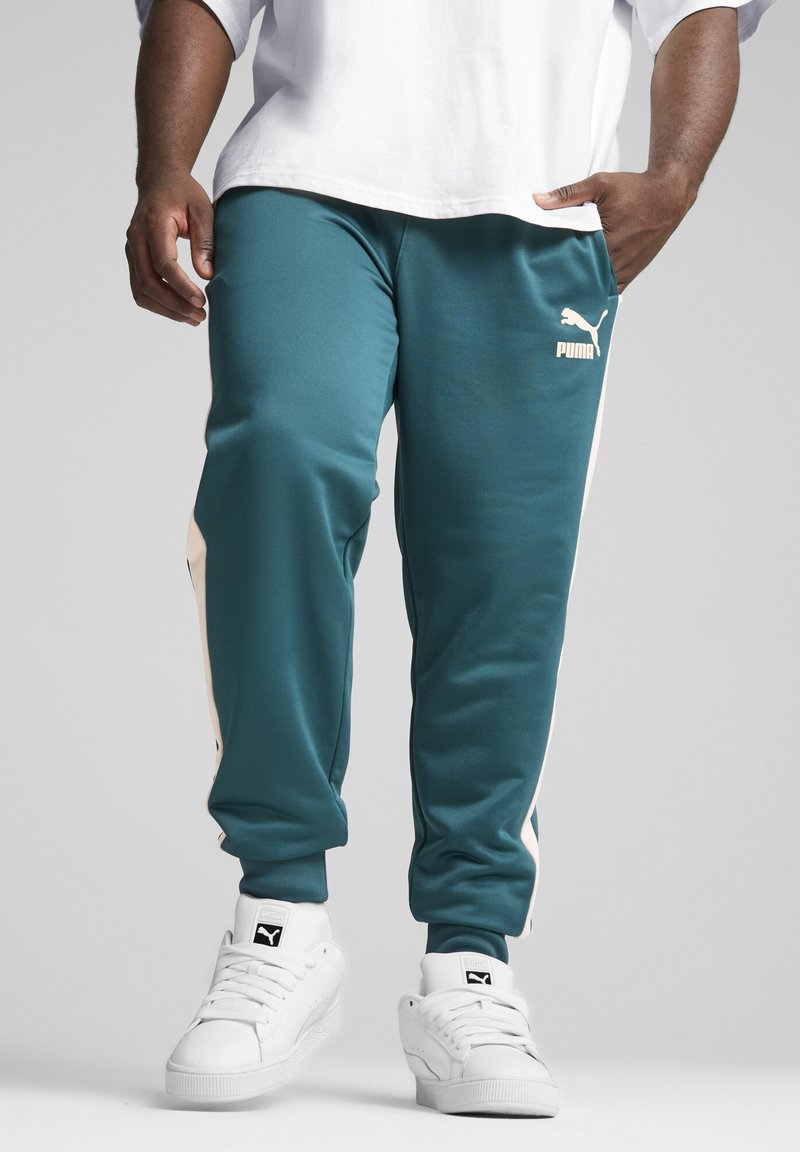 Puma T7 ICONIC JOGGING - Tracksuit bottoms - cold green/green - Zalando.ie