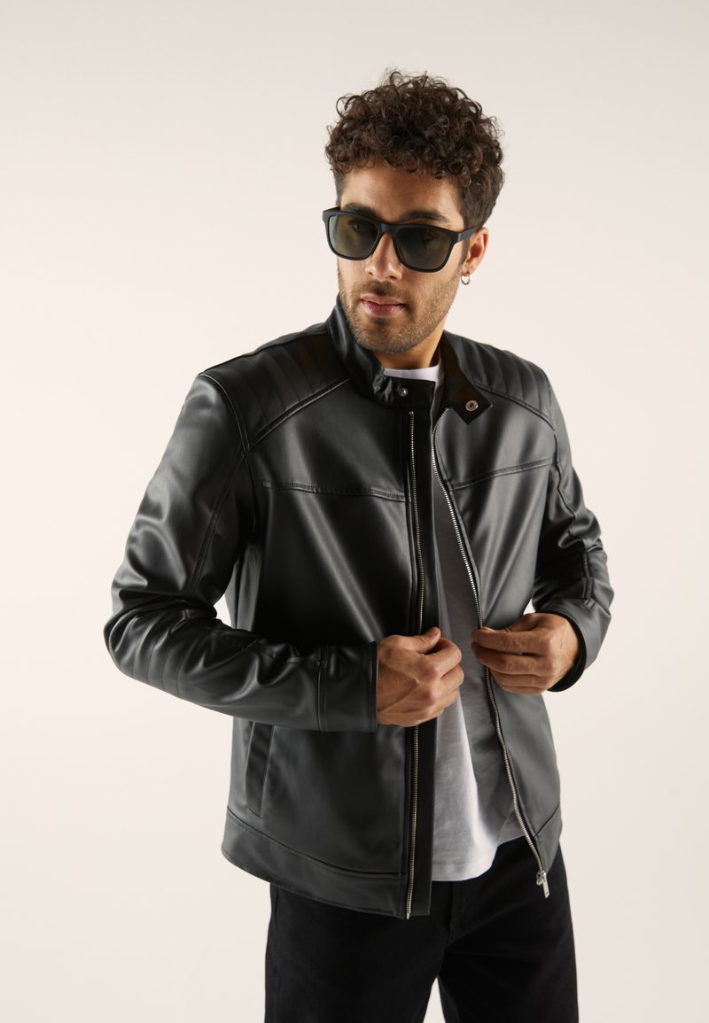 Pier One Faux leather jacket - black - Zalando.co.uk
