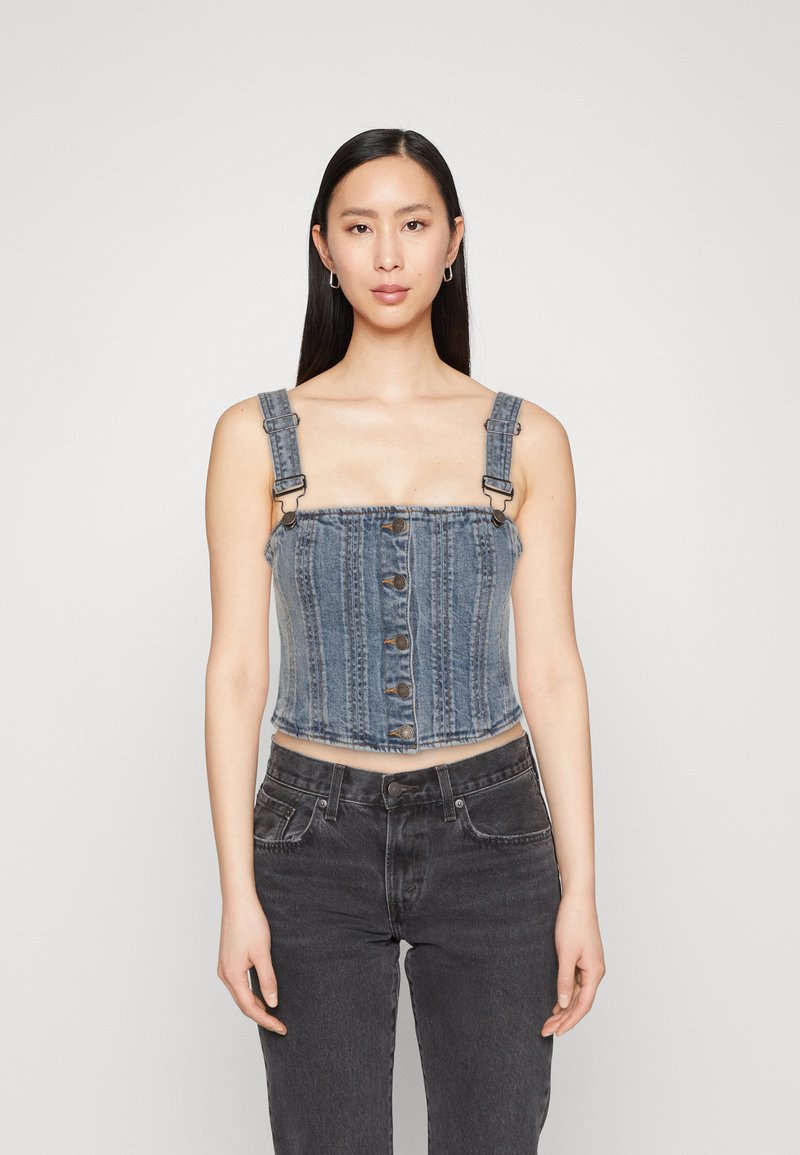 Guess Originals GO BUSTIER - Top - go donna medium wash/blue denim ...