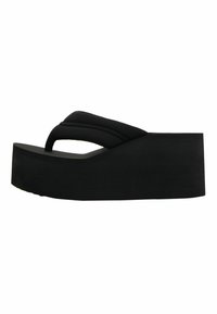 Bershka QUILTED - T-bar sandals - black - Zalando