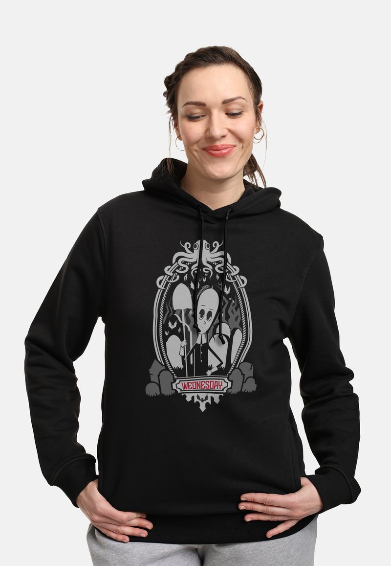 Henry Tiger THE ADDAMS FAMILY WEDNESDAY FRAME - Mikina s kapucí - black ...